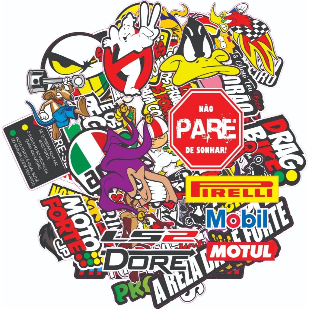 Super Kit 10 Cartelas Adesivos Para Caminhão Carro Moto Bike | Shopee Brasil