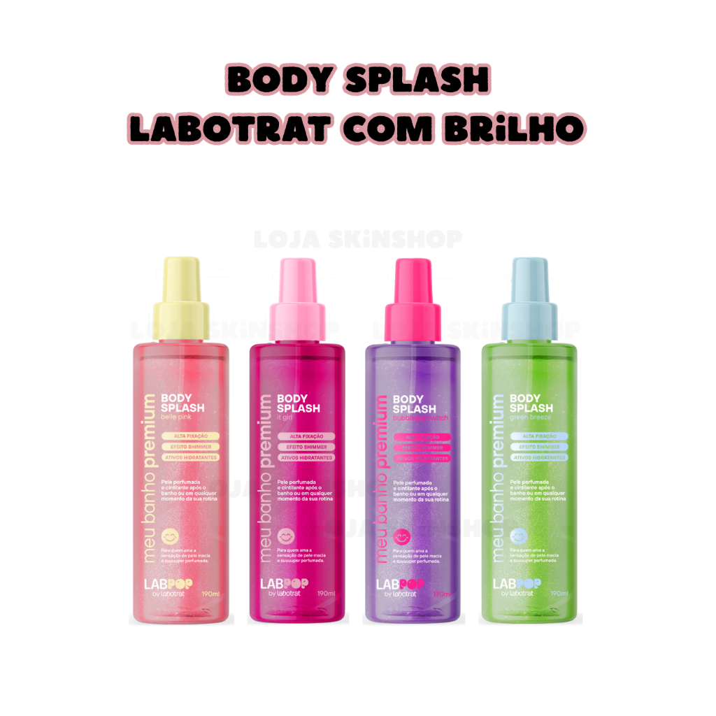 Kit com 4 Body Splash Labotrat Shimmer Meu Banho Premium ou Kit com 3 ...