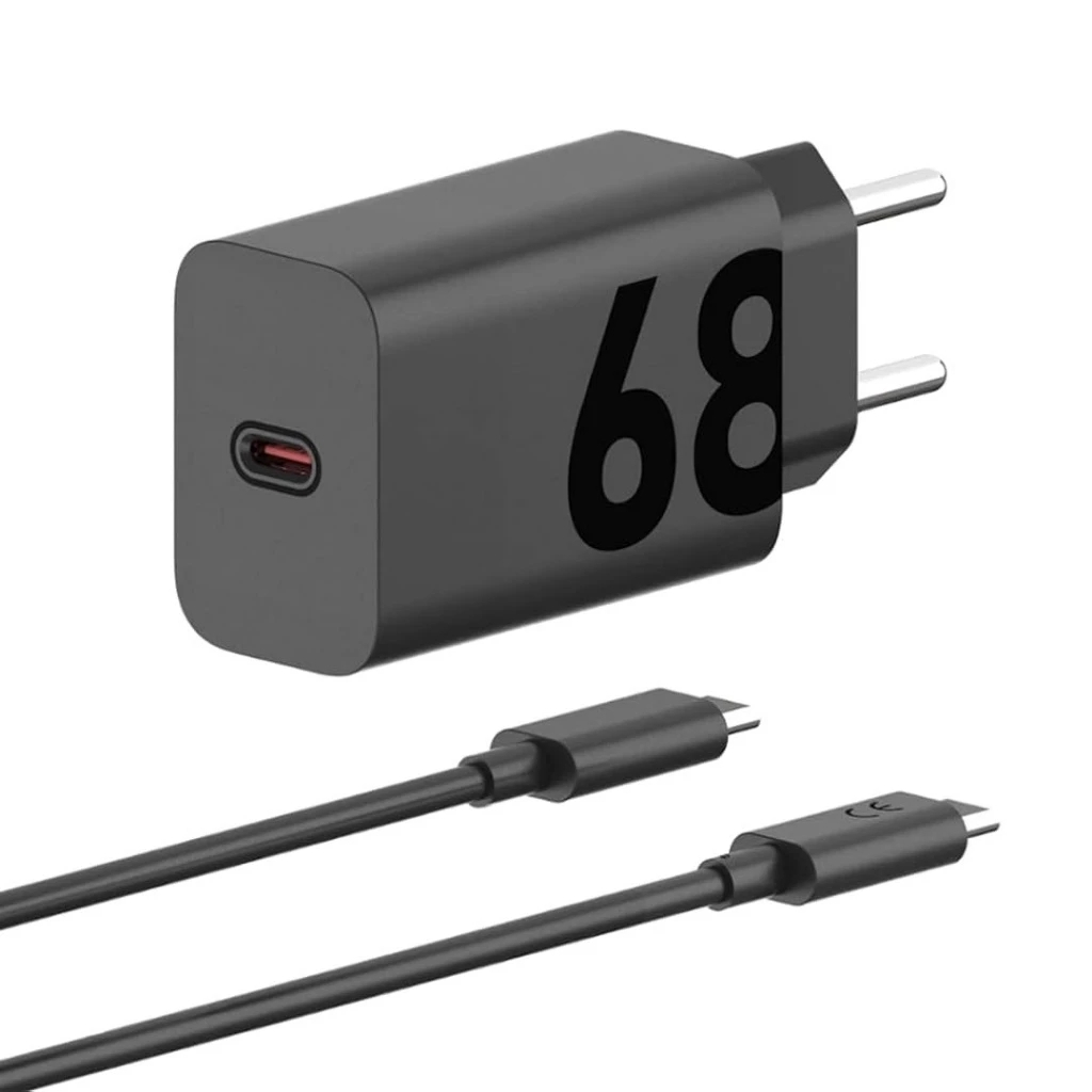 Kit Carregador De Powe 68W/50W Tipo-C -- Cabo Tipo-C Para Tipo-C ...
