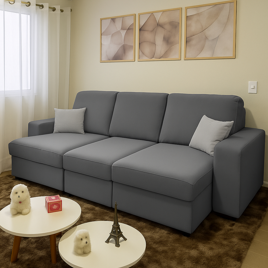 Capa de Sofá Retrátil Spandex + 2 Capas de Almofadas + Fixadores , Pronta entrega (3 Lugares ...