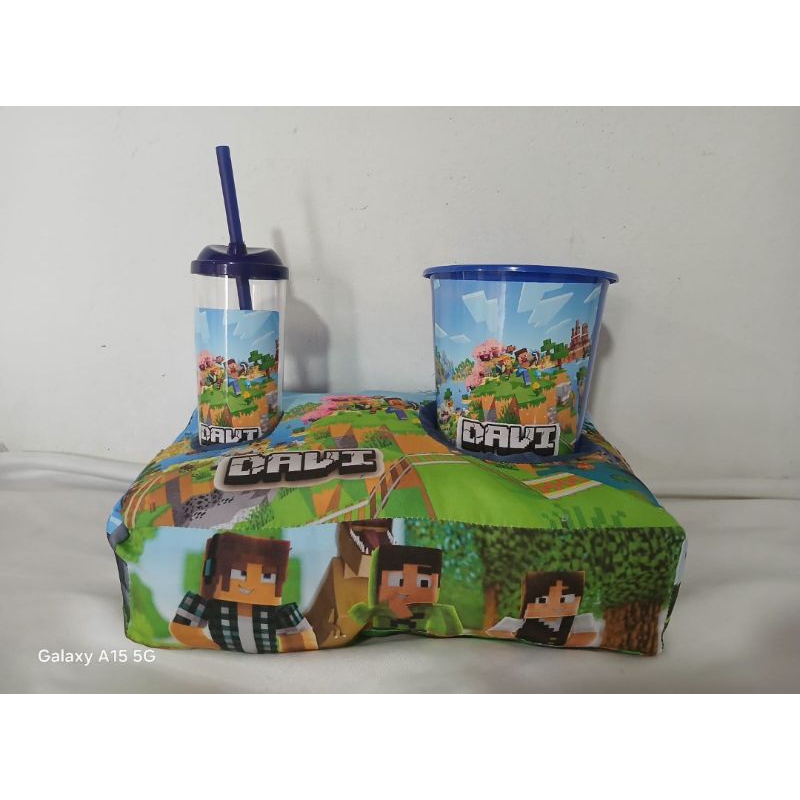 minecraft Almofada minecraft desenho Kit Almofada Pipoca Cinema ...
