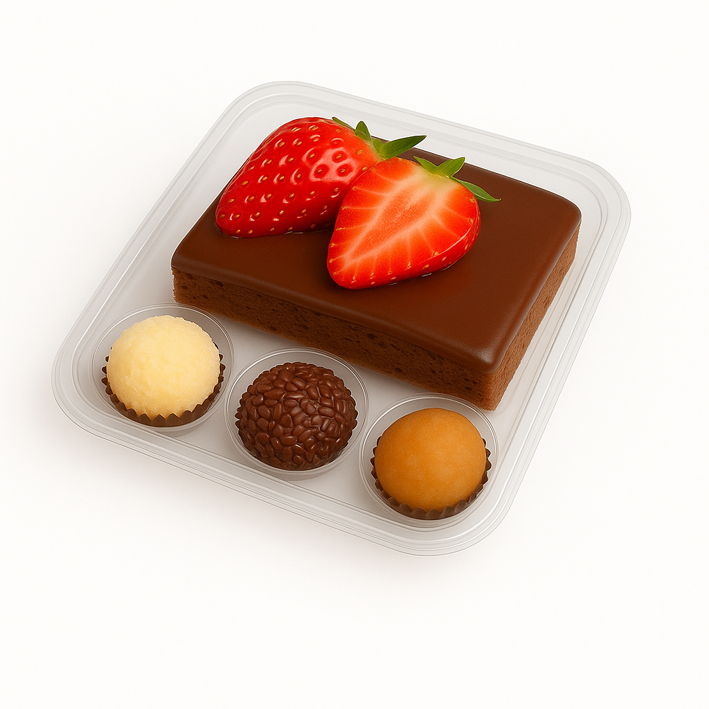 50 Embalagem Festa Fatia Bolo 3 Docinhos Brigadeiro Flip | Shopee Brasil