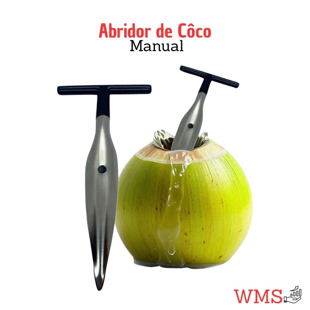 Abridor de Coco Manual Aço Inox Furador Profissional Resistente e Fácil ...