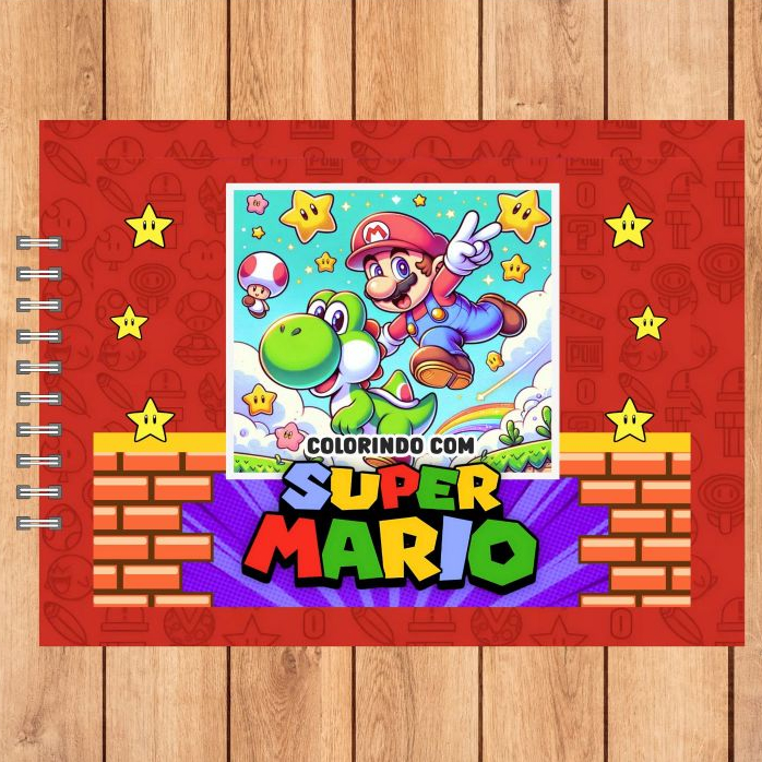Caderno de colorir do Super Mario Capa Dura Livro para colorir 50 ...