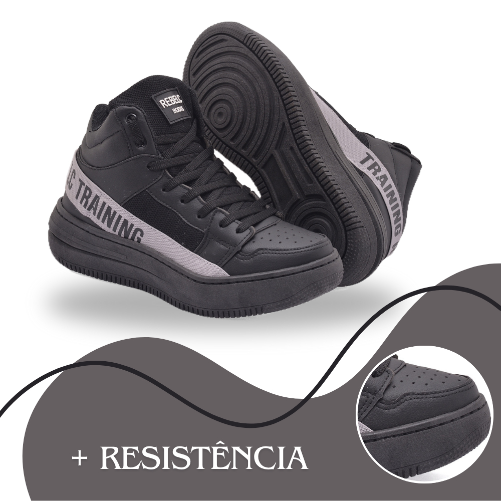 Tênis Botinha de Treino Feminino Academia Macio Caminhada Rebelc ...