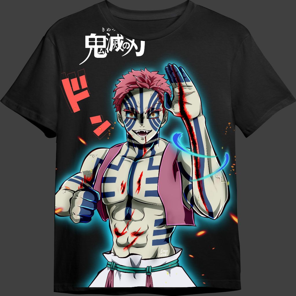 Camisa Akaza - Anime Estilo Demon Slayer | Shopee Brasil