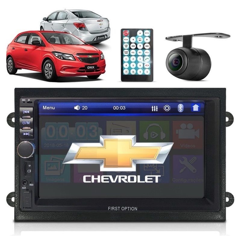 Kit Central multimídia MP5 Onix / Prisma / Cobalt Bluetooth + moldura + câmera de ré | Shopee Brasil