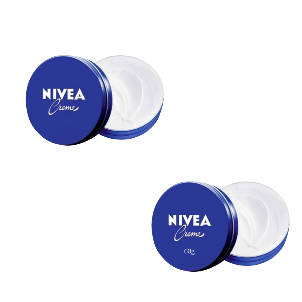 KIT 2 Nivea Creme Lata 56g/60ml Azul Hidratante Tradicional -nivea | Shopee Brasil
