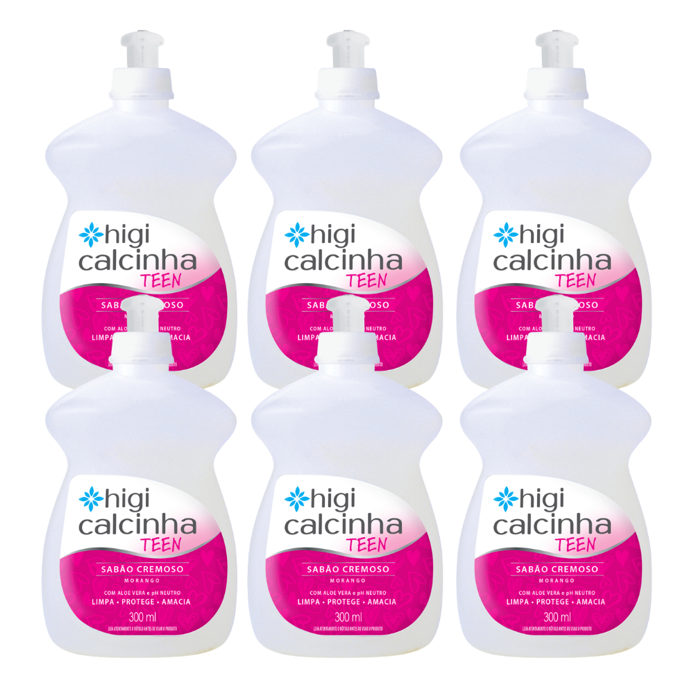 Kit 6 Sabão Cremoso Íntimo Higi Calcinha Teen 300ml | Shopee Brasil