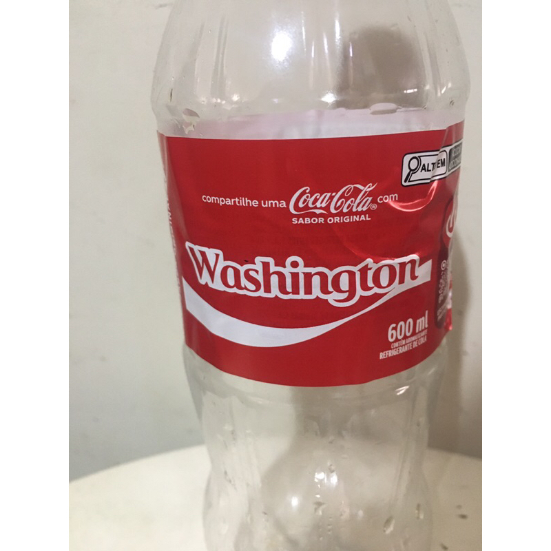 Garrafa vazia nome Washington Coca Cola 600 ml | Shopee Brasil