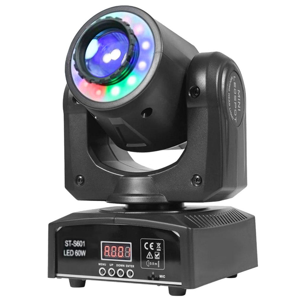 Mini Moving Head Spot Led 60w 8 Cores + Fita Led 8 Desenhos | Shopee Brasil