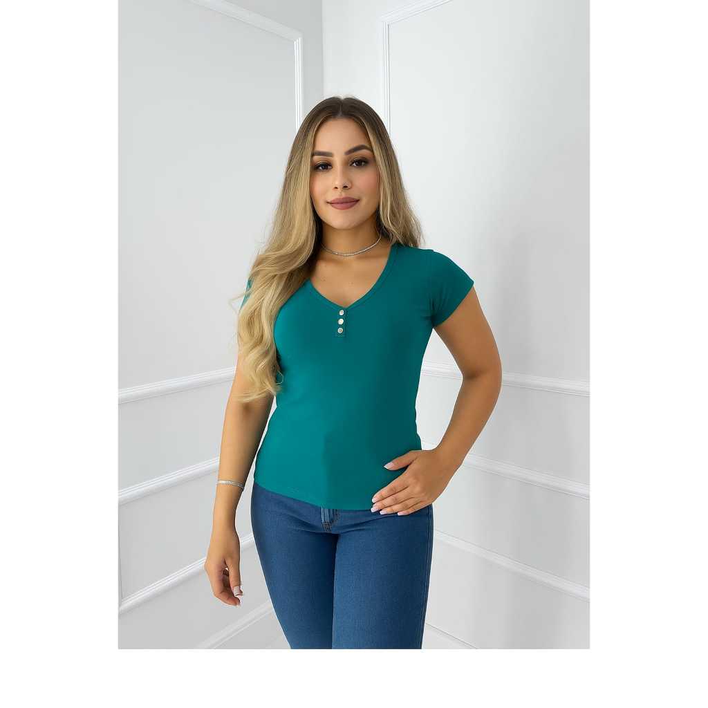 KIT 2: Blusa Feminina - Blusa Manga Curta | Shopee Brasil