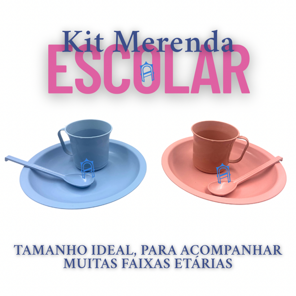 Kit Merenda Escolar Refeição Papinha Prato, Colher e Caneca Resistente ...