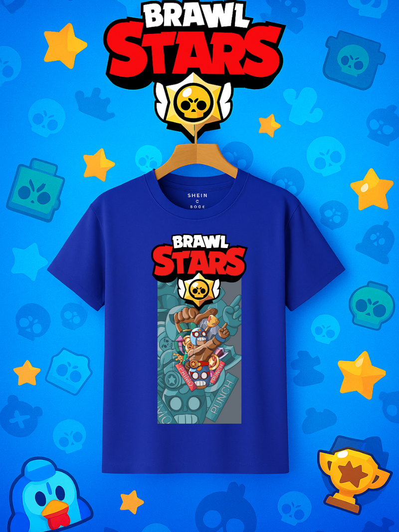 Camiseta Brawl Stars El Primo Punch Adulto e Infantil Jogo Game Roupa ...