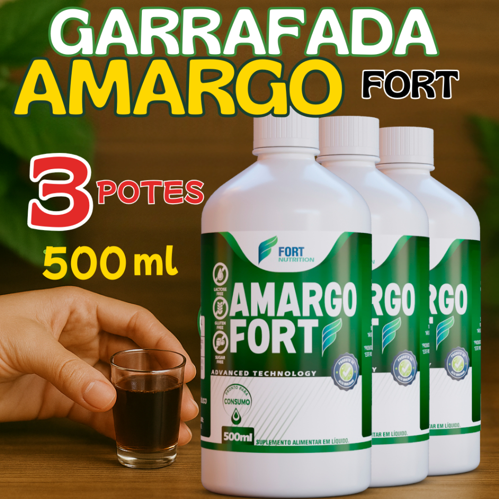 Garrafada Amargo Fort 500ml | Chá Líquido de Erva Natural Para Digestão ...