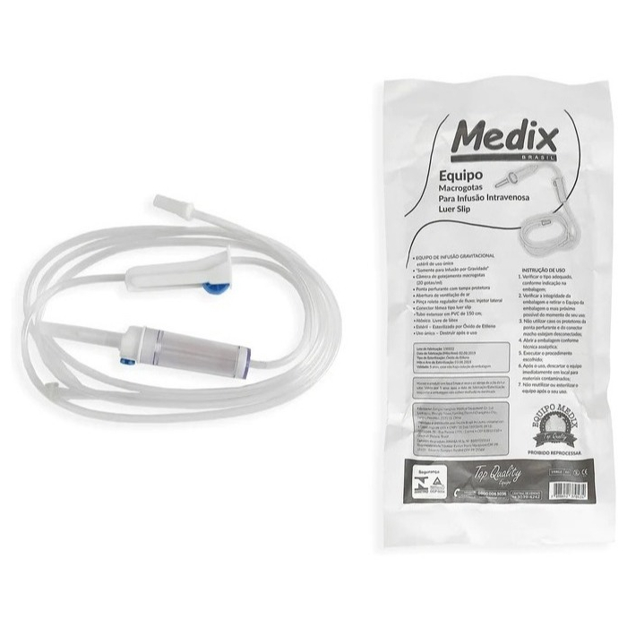 Equipo Macrogotas Injetor Lateral c/ Suspensor 1,5m Medix | Uso Hospitalar | Polybag | Shopee Brasil