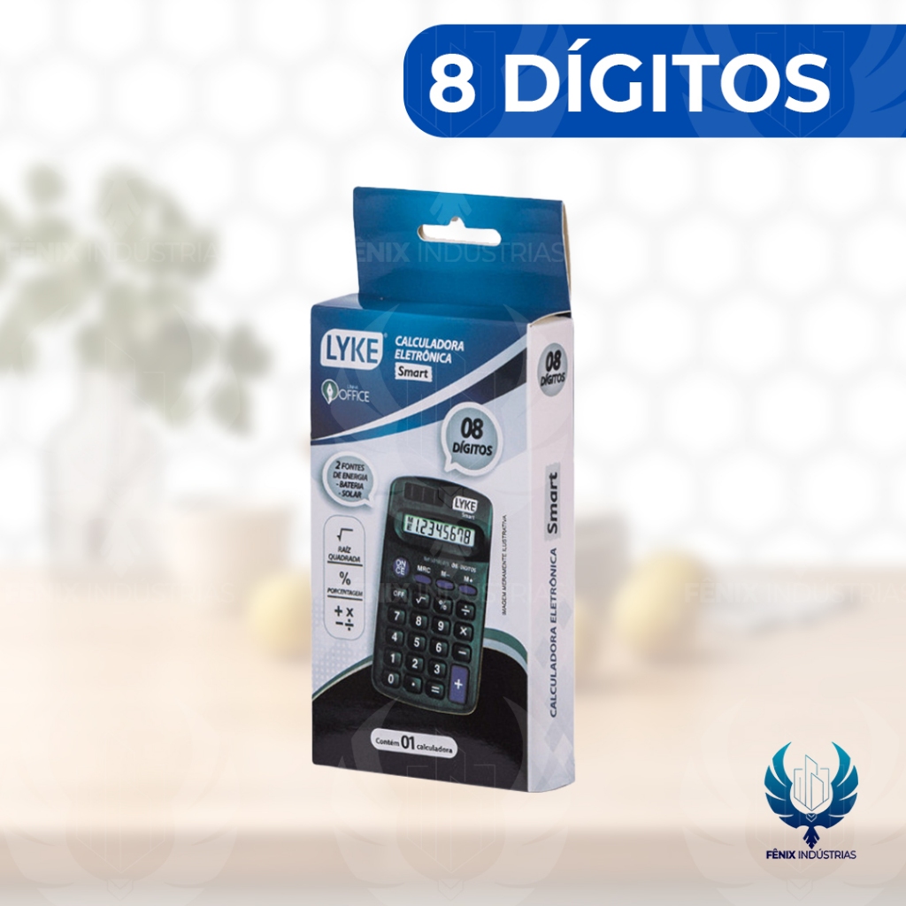Calculadora Smart LYKE – 8 Dígitos – Preta – Bolso – Alimentação Solar ...