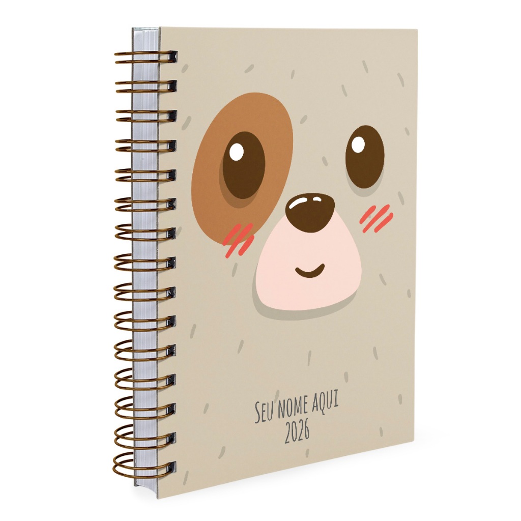 Agenda Capa Dura 2026 Personalizada Pets Cachorro Marrom | Shopee Brasil