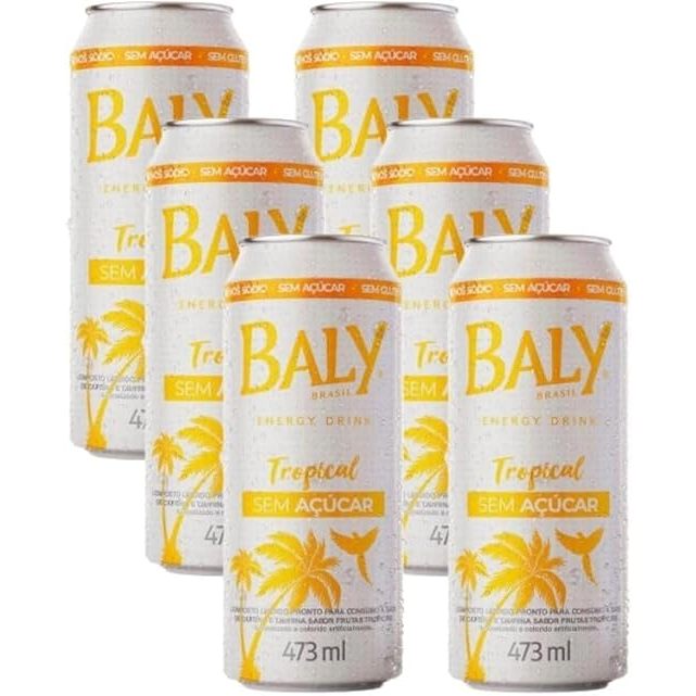 Energético Baly Tropical Zero Açúcar Pack 6un x 473ml cada | Shopee Brasil