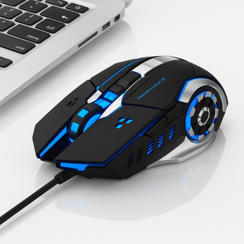 Mouse Gamer 3600 DPI ajustável 6 Botoes Com LED Iluminado RGB Com Fio ...