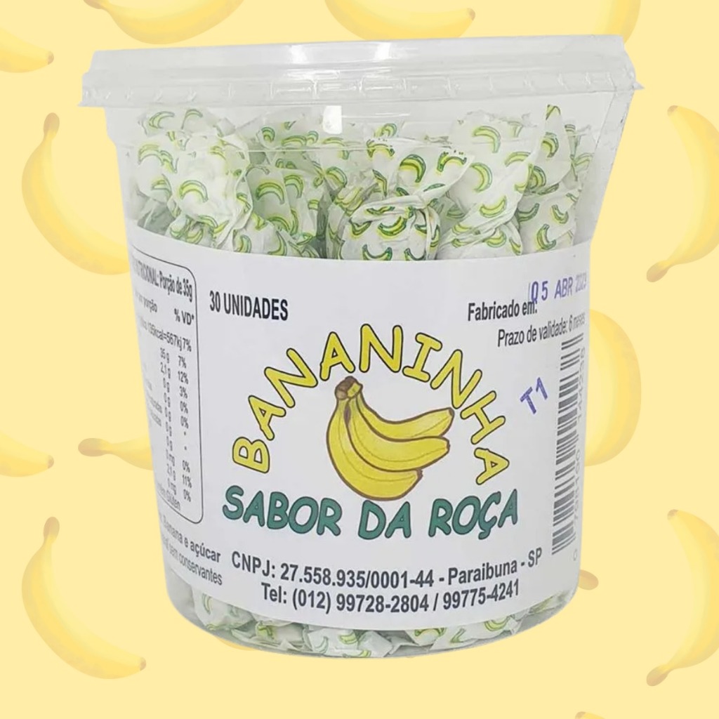 Doce Bananinha da Roça Paraibuna Pote 30 Unidades Doce de Banana ...