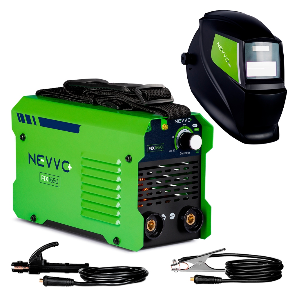 Kit Máquina de Solda 160A Bivolt Mma Tig Fix1650 + Máscara de Solda ...