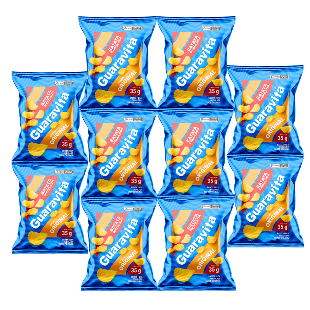 Batata Guaravita Original 35g – Kit com 10 Snacks Crocantes | Shopee Brasil
