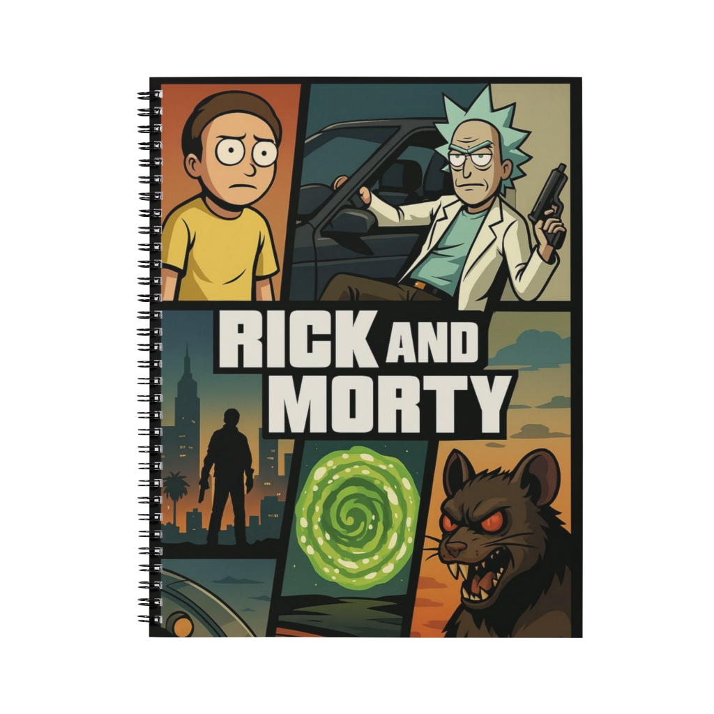 Caderno Escolar Rick e Morty 1/10/20 Matérias | Shopee Brasil