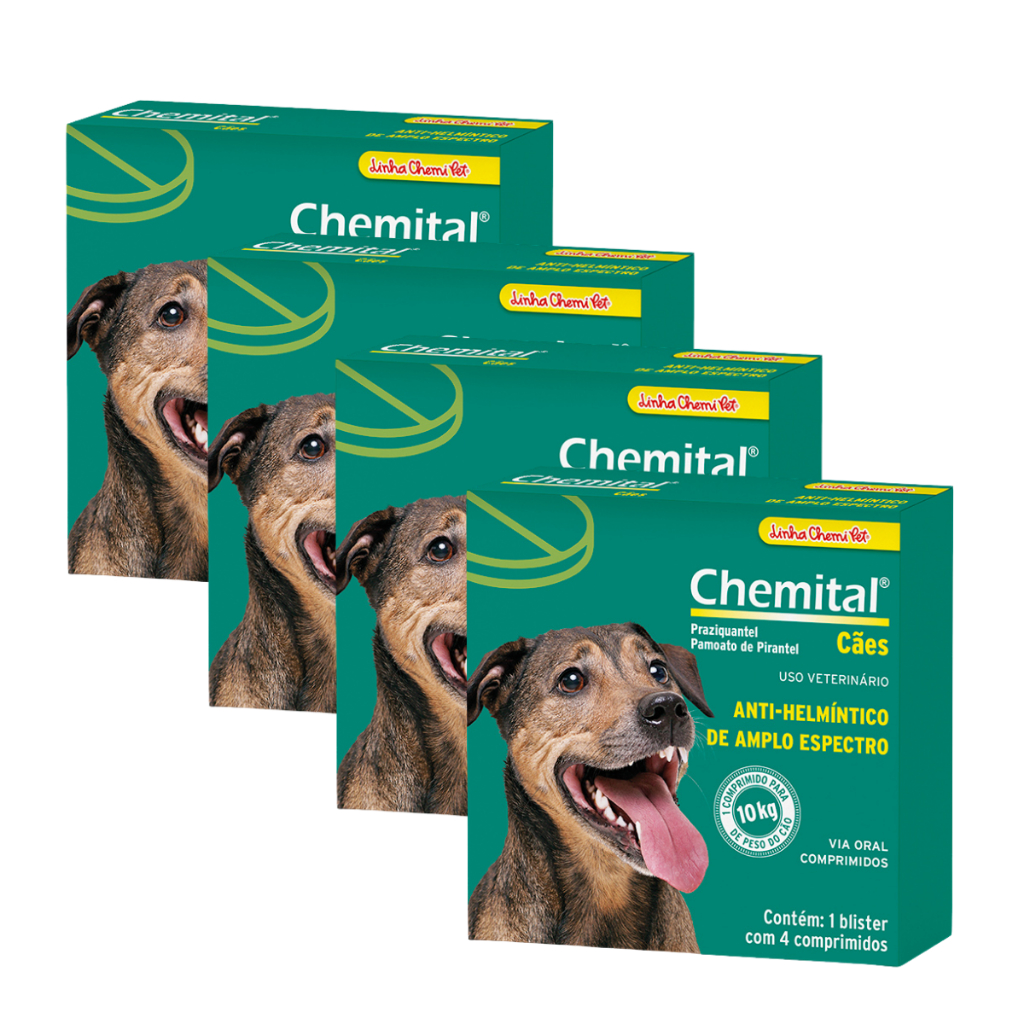Kit 4 Chemital Cães 660mg com 4 Comprimidos Cada | Shopee Brasil