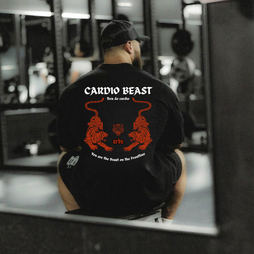 Oversized Academia Treino Gym CBum Cardio Beast Fera Do Cardio Camiseta ...