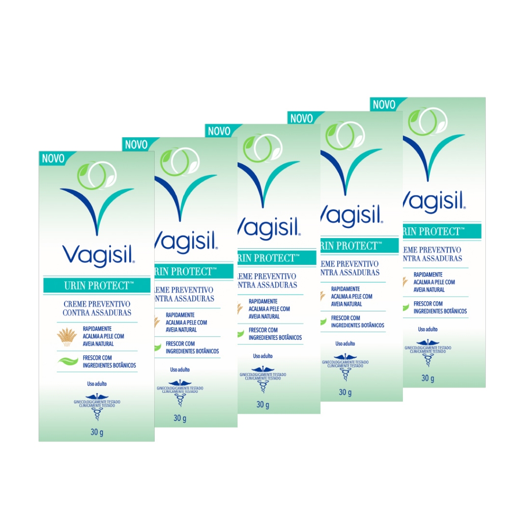 Kit 5x Vagisil Creme Preventivo Urin Protect Contra Assaduras 30g ...