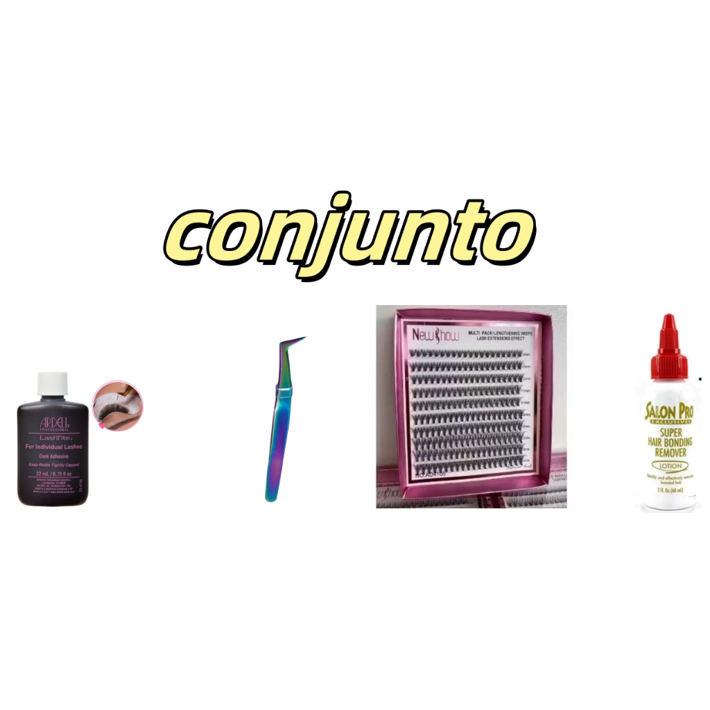 KIT COM Cílios caixa 20p mix+PINCA+COLA PROFESSIONAL 22 ml+Removedor ...