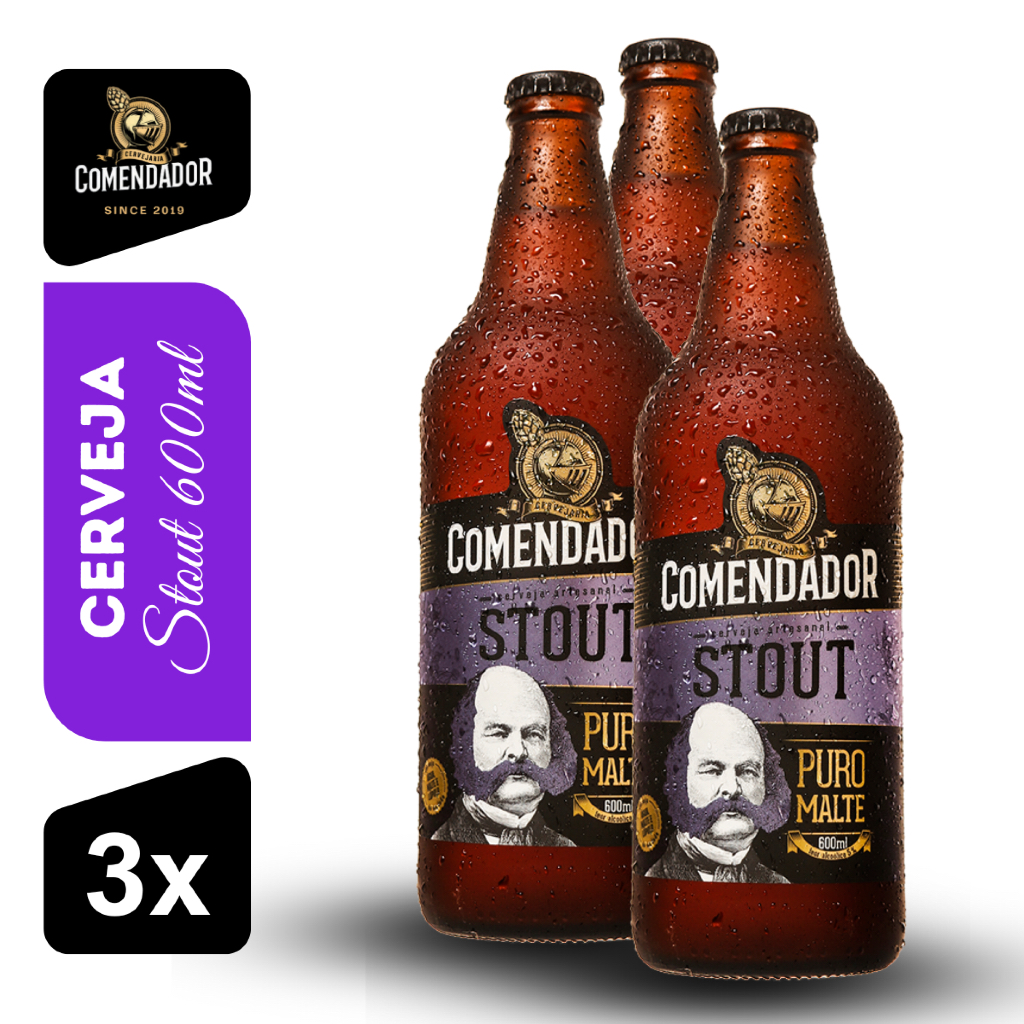 Cerveja Stout Comendador 600ml (3un) | Shopee Brasil