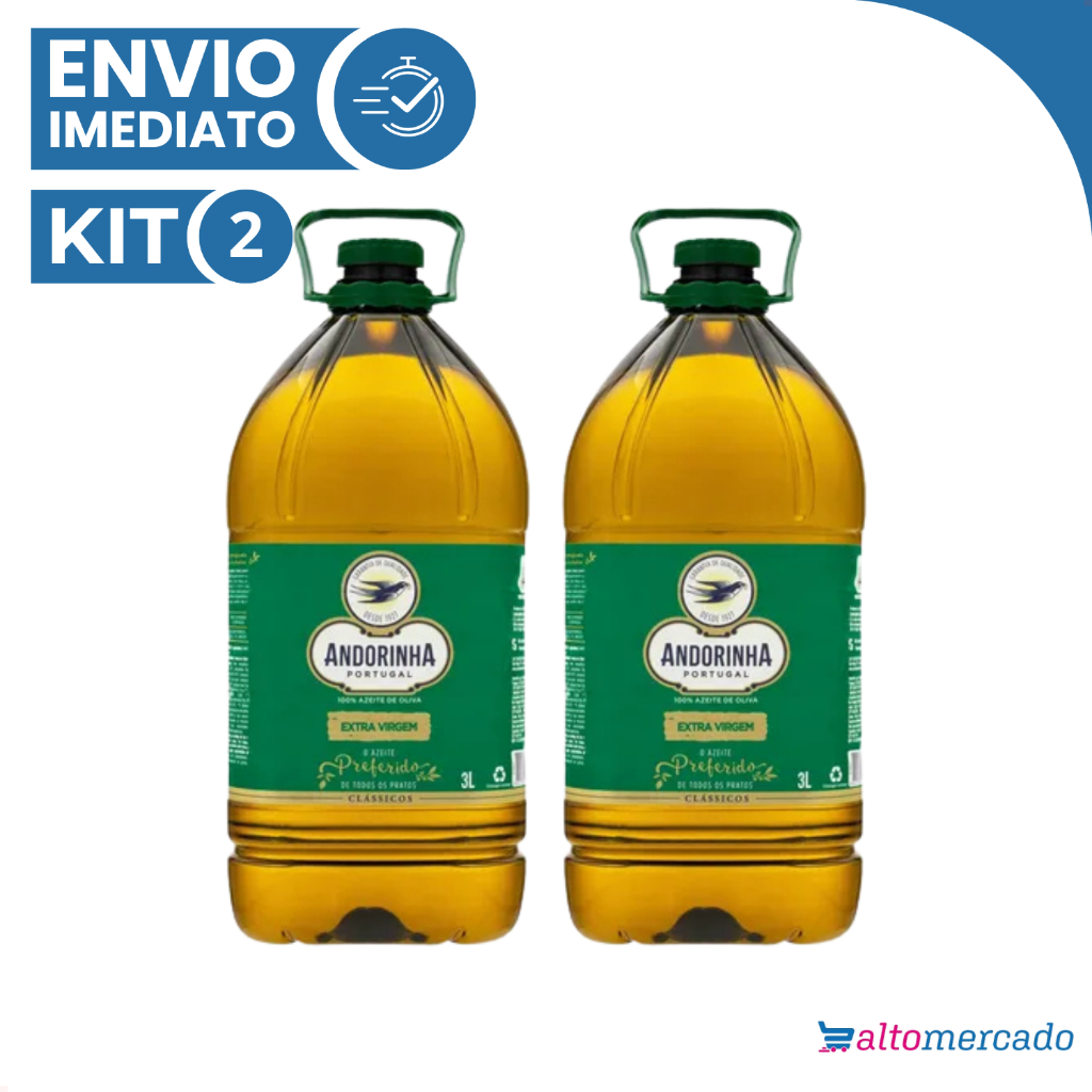 Kit com 2 (Atacado) - Azeite Extra Virgem Pet Andorinha 3L - Envio Imediato | Shopee Brasil