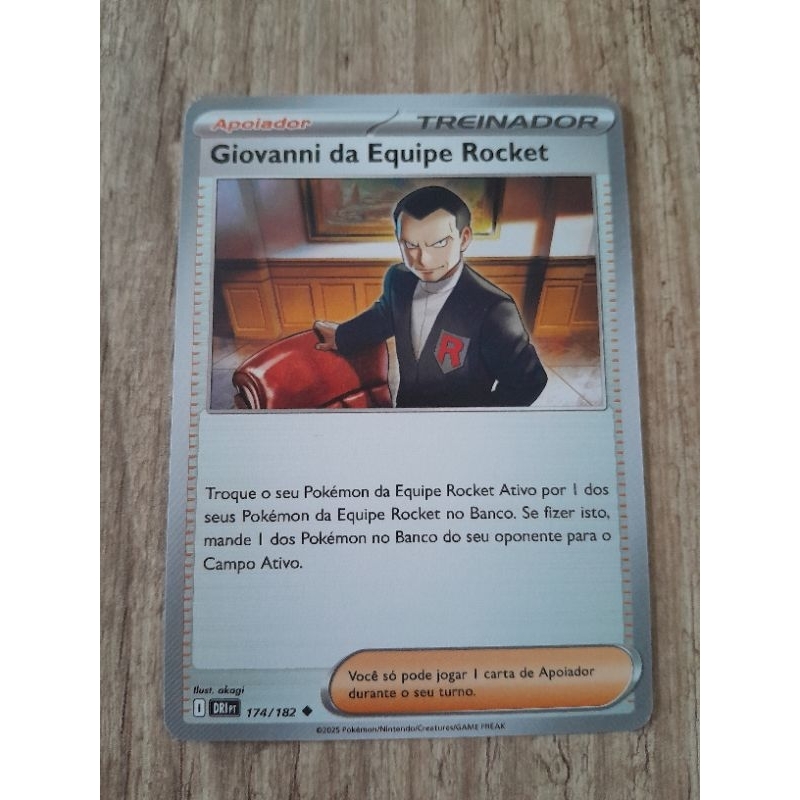 Carta Pokemon Treinador Giovanni da Equipe Rocket Rivais Predestinados ...