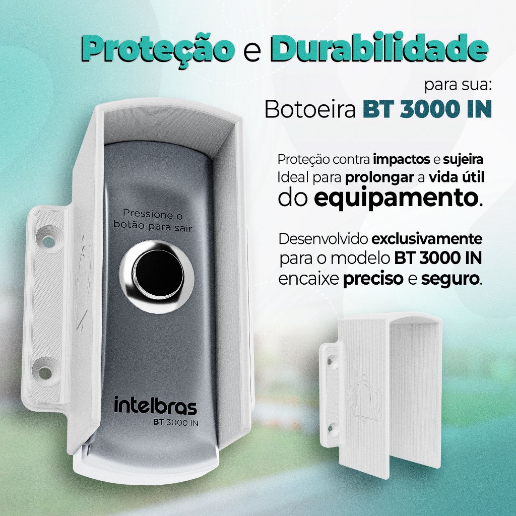 Protetor PLA Compatível c/ Botoeira Intelbras Modelo BT 3000 IN ...