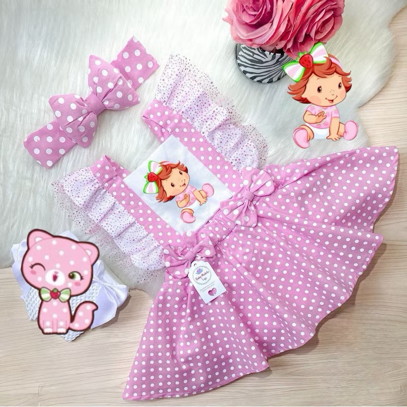 Romper Moranguinho Baby Morango body salopete fantasia vestido ...