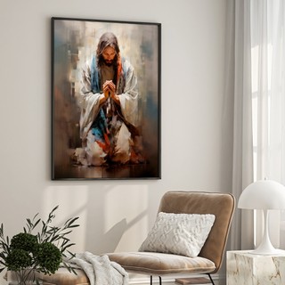 Quadro Decorativo Jesus Orando O Pai Nosso PARA SALA QUARTO ESCRITÓRIO ...