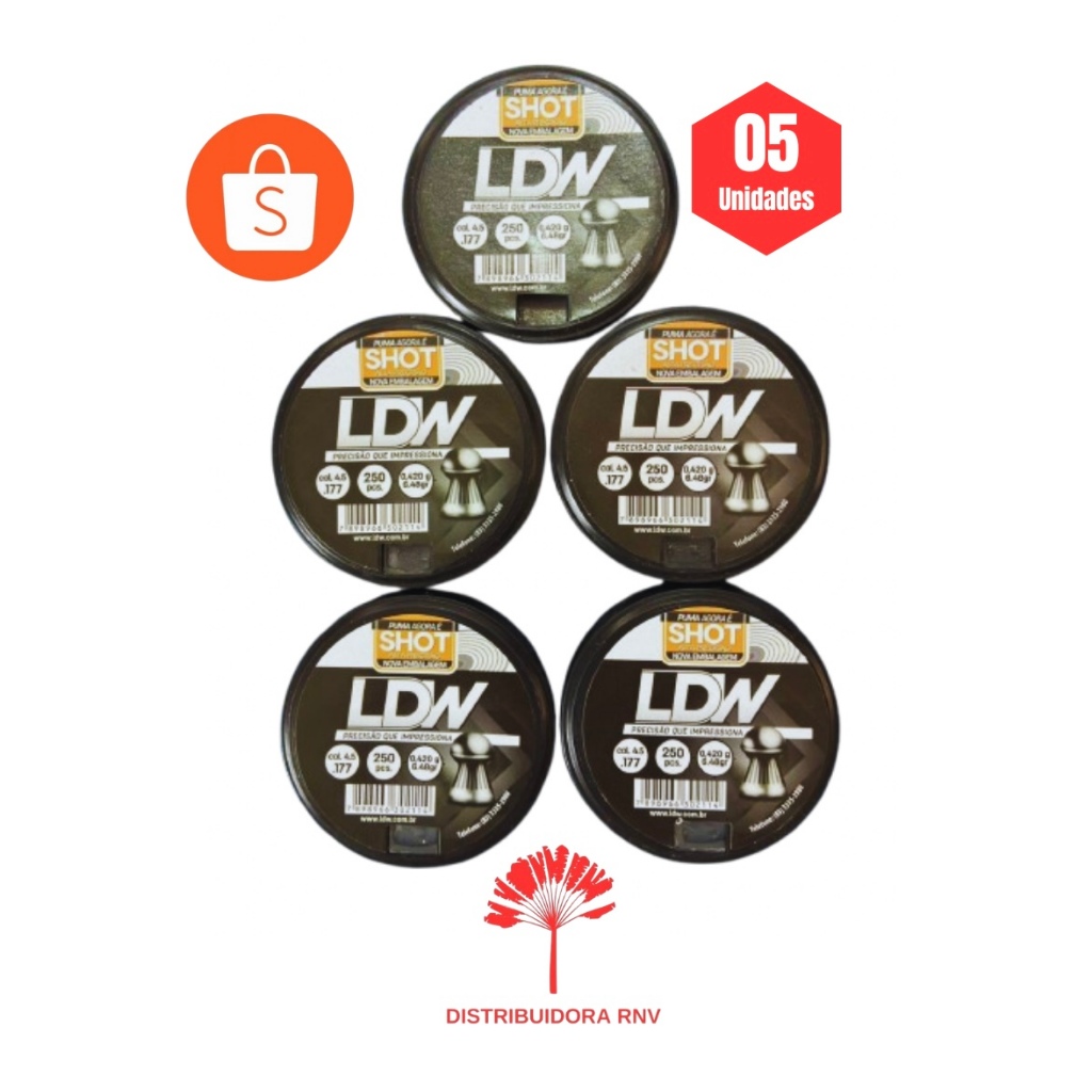 KIT 5 Chumbinho de Pressão 4.5mm (LDW) | Shopee Brasil