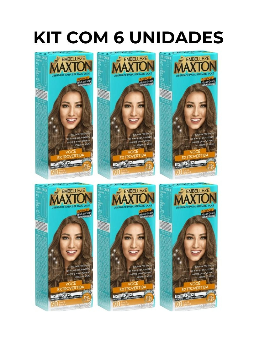 Tinta Maxton Louro Natural 7.0 ( Kit Com 6 Unidades ) | Shopee Brasil