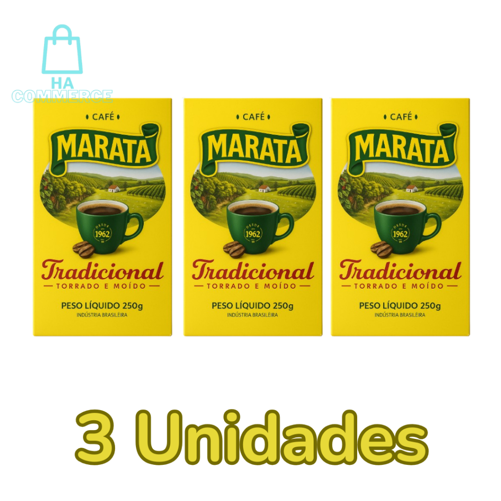 Kit 3 Unidades Café Pacote Em Pó Maratá Tradicional 250g Clássico ...
