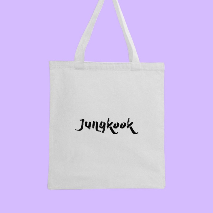 Ecobag Bolsa Sacola Jungkook JK Grafia BTS Kpop Algodão Cru | Shopee Brasil