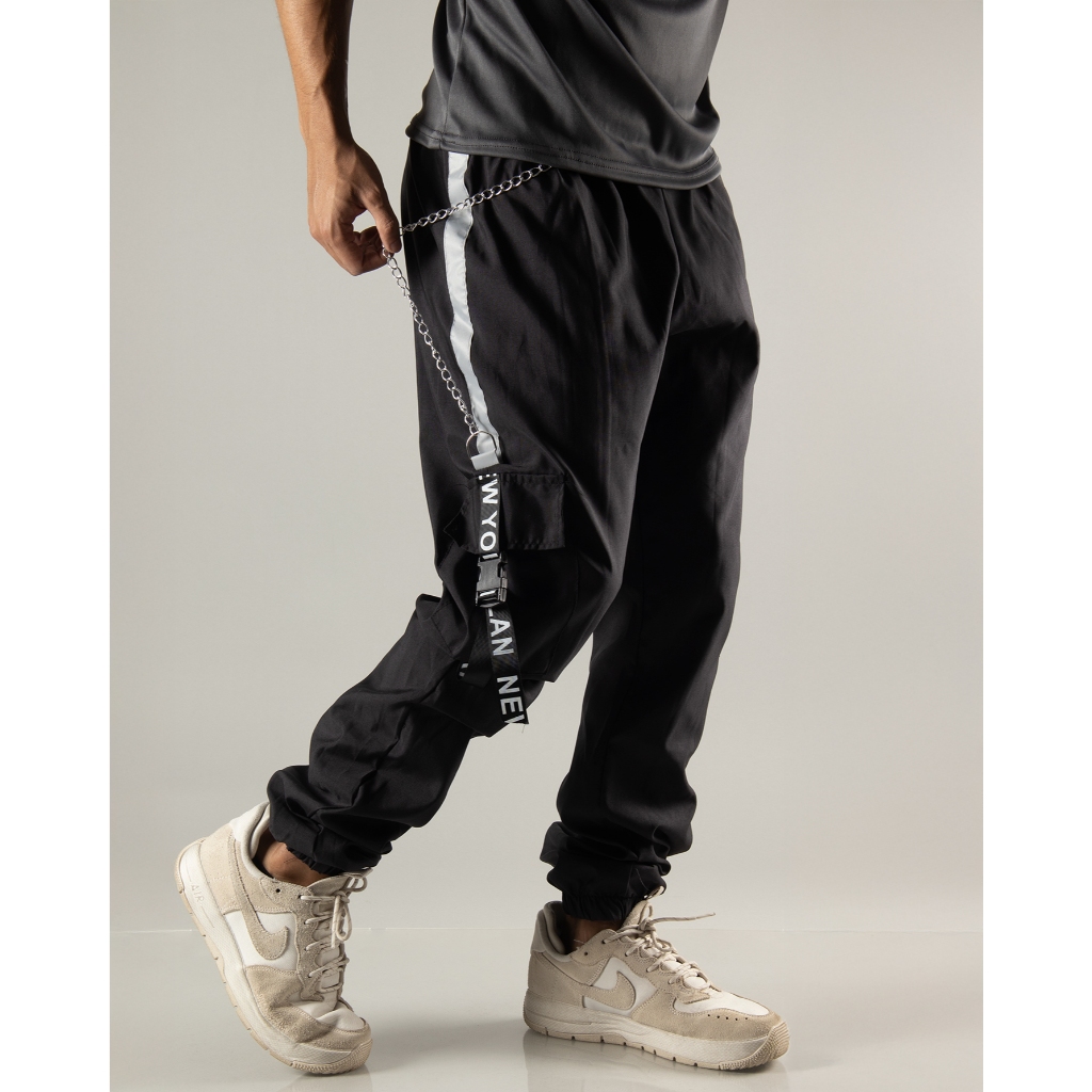 Calça Cargo Gringa Jogger Larga Rapper Trapper com Bolsos Laterais ...