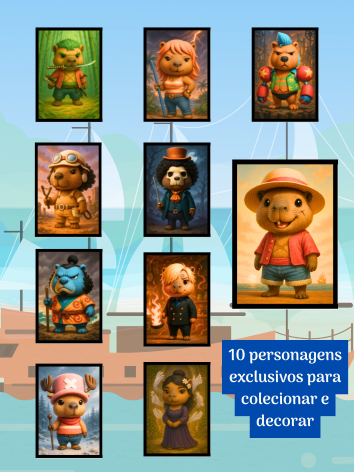 Quadro One Piece Capivara | Coleção Capipiece Chibi Realista ...