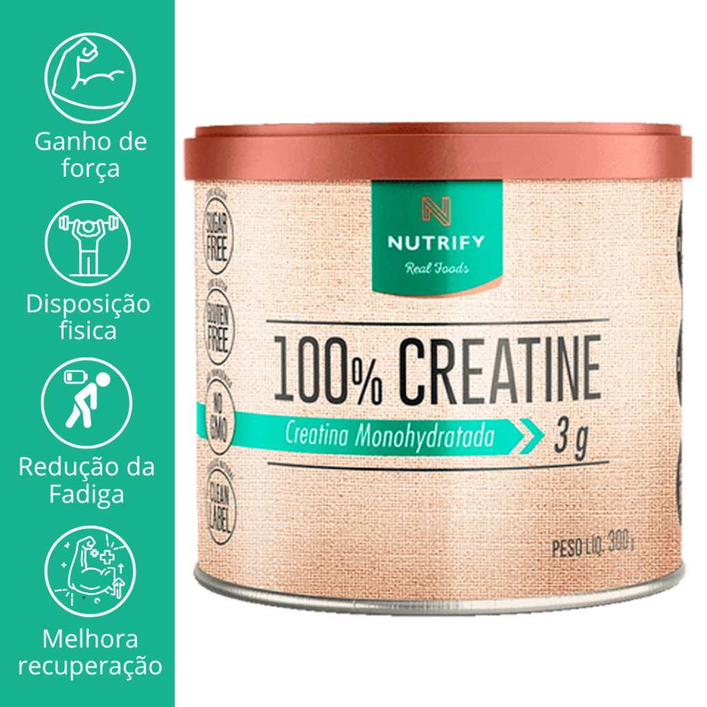 CREATINA 100% MONOHIDRATADA SELO CREAPURE 300G - NUTRIFY | Shopee Brasil