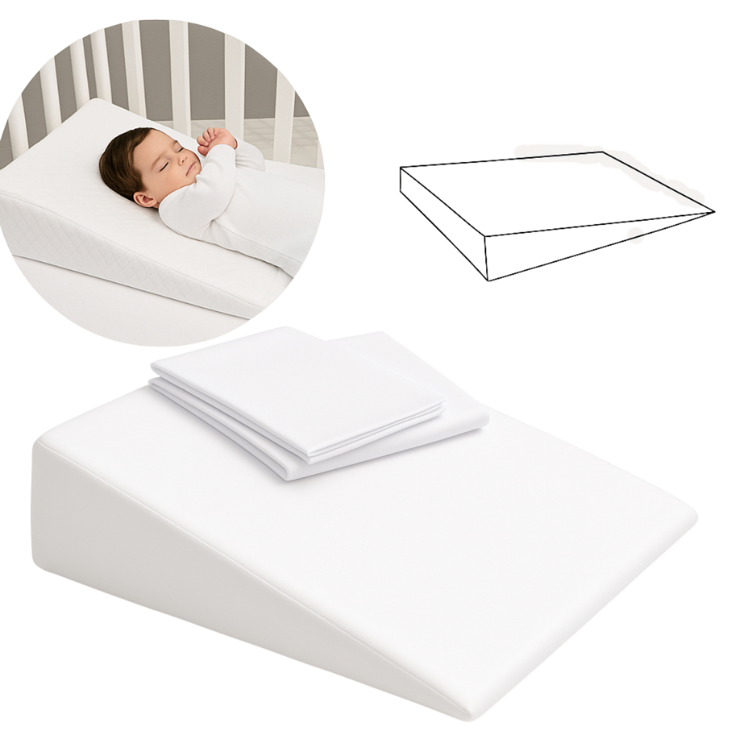 Travesseiro Anti Refluxo Bebê com fronhas Rampa Miniberço E Carrinho ...