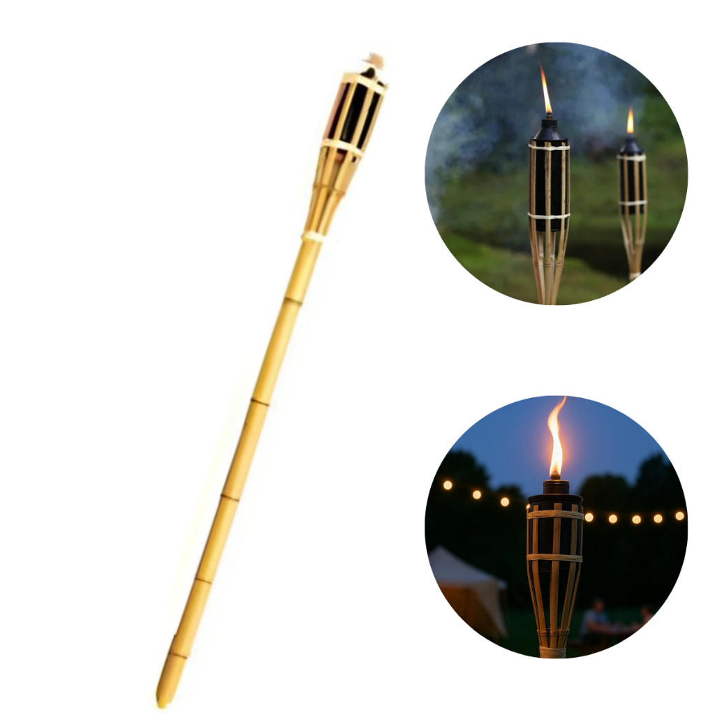 Tocha De Bambu Novo Modelo Para Luau Iluminação Decoração Jardim Tocha ...