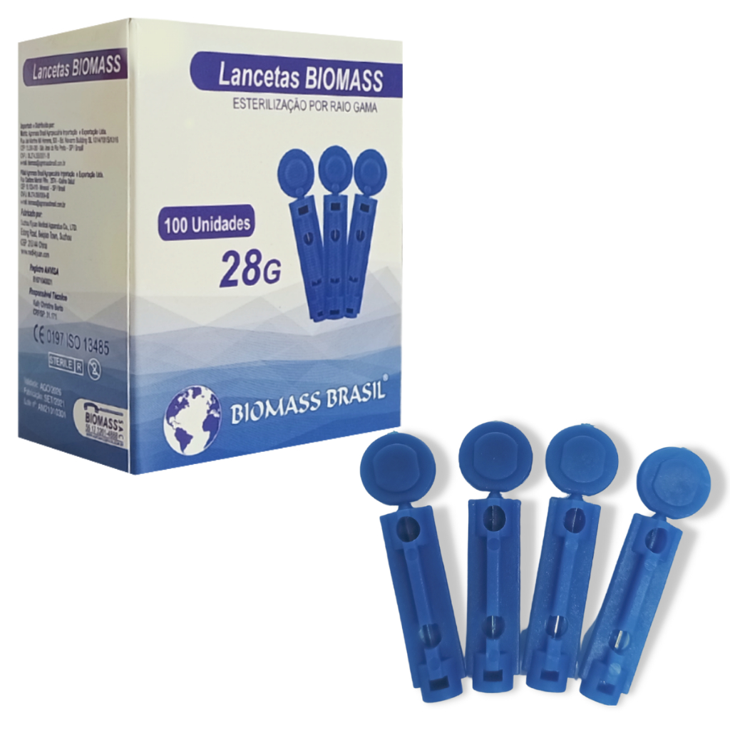 Lanceta Simples 28G - C/100 Modelo Universal Biomass | Shopee Brasil