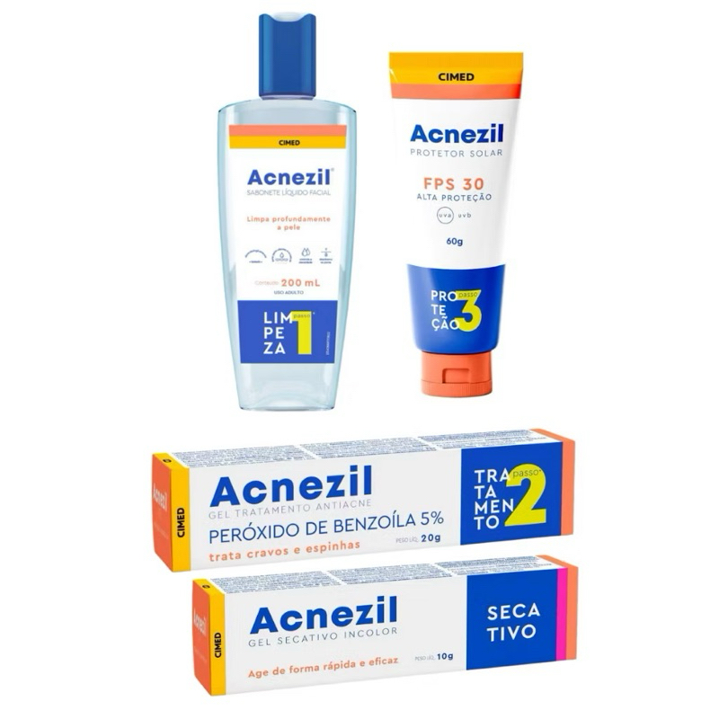 Acnezil: Kit completo para tratamento de acnes e espinhas | Shopee Brasil