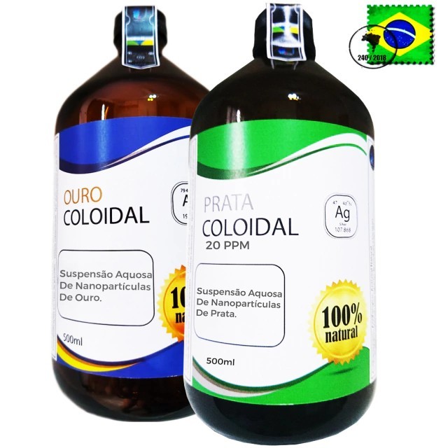 Ouro Coloidal + Prata Coloidal 20ppm 500ml | Shopee Brasil